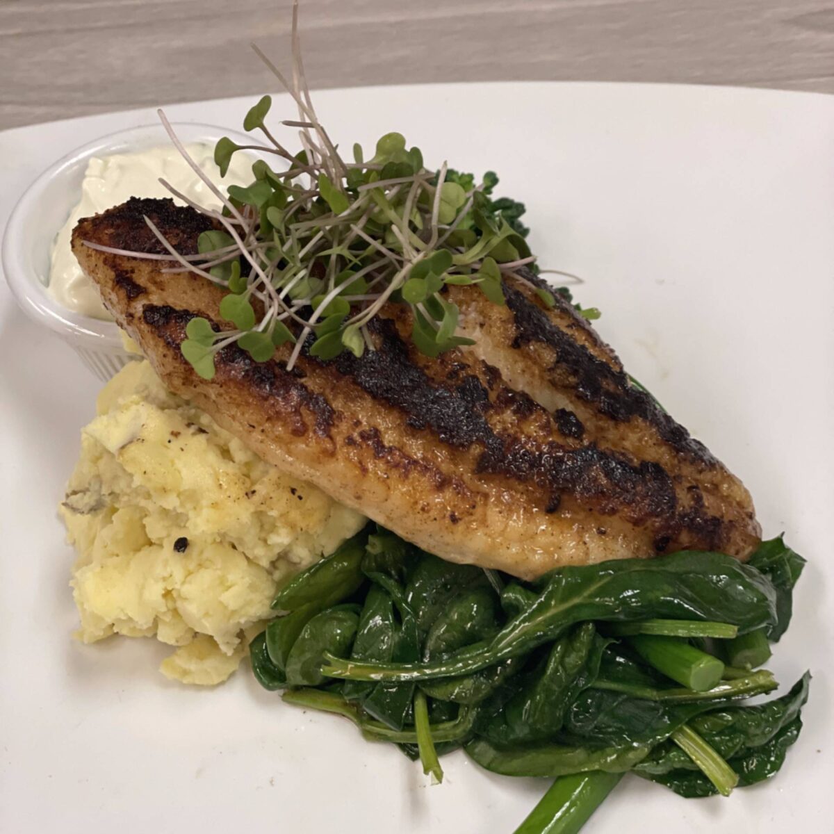 Crusted Wild Sole with Greek Yogurt, Tzatziki Sauce - Fit Food Cuisine