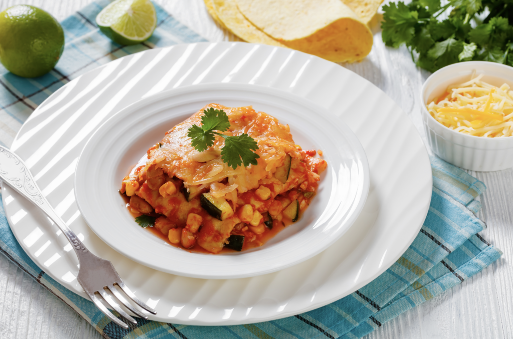 Vegetarian Chorizo Tostada Bake - Fit Food Cuisine
